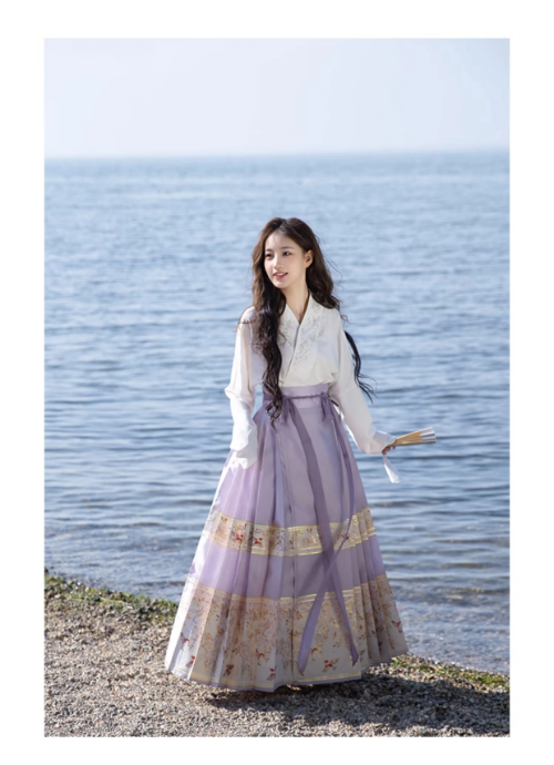 Retro Chinese Improved Ancient Hanfu Style Ma Mian Skirt Loose Shirt ...