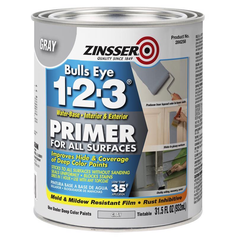 Zinsser Bulls Eye Primer Sealer 123 Gray Primer 1 qt. 4pk | eBay