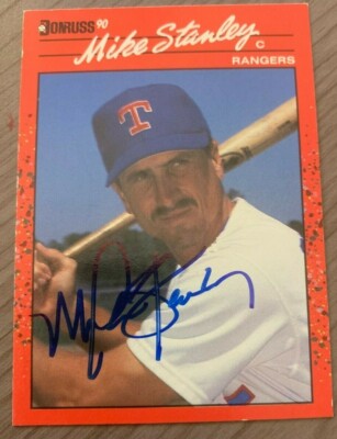 MIKE STANLEY AUTOGRAPHED 1990 DONRUSS BASEBALL CARD W/COA | eBay