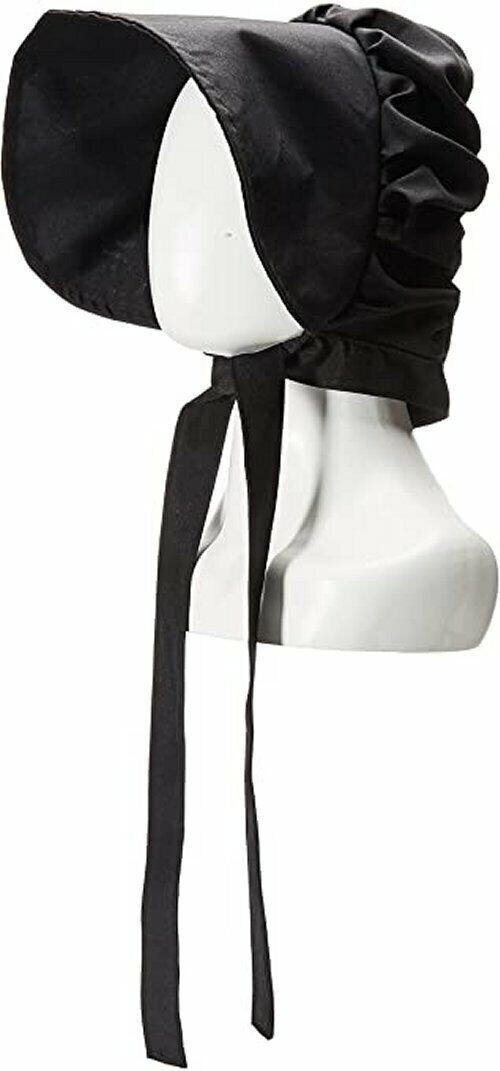 Black Colonial Bonnet Puritan Amish Victorian prairie history school ...