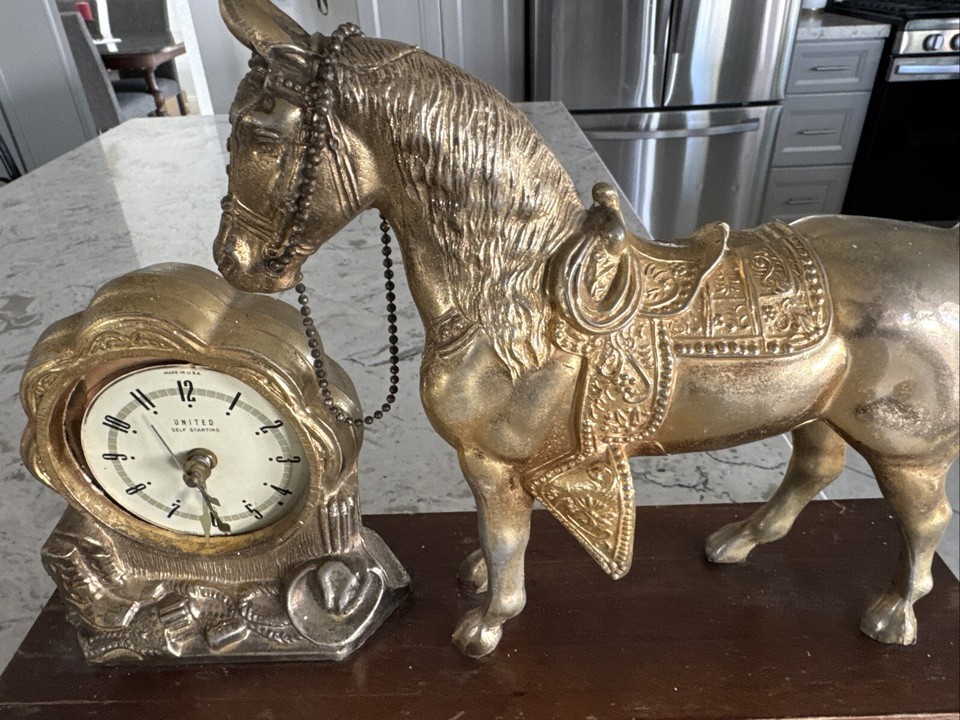 Vintage United No 315 Mantel horse Clock Made in the USA | eBay