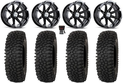 MSA Diesel 14" Wheels Black 28" Roctane ST Tires Yamaha YXZ1000R | eBay