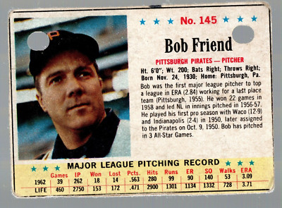 1963 Post #145 Bob Friend Good | eBay