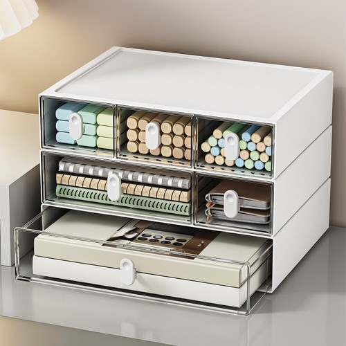 Desk Tidy Organizer Desktop Drawers Storage Boxes Stationery Pen ...