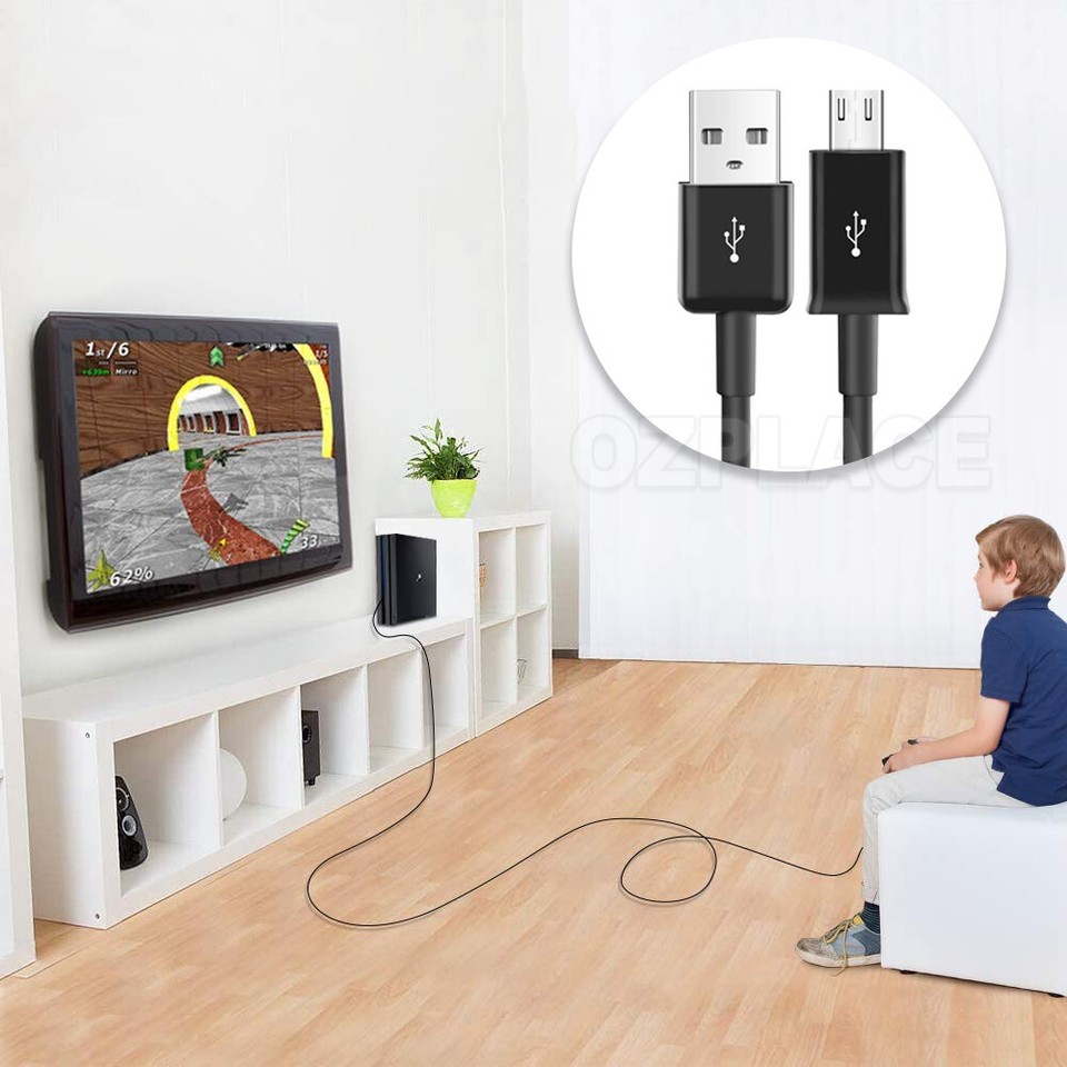 3M Charger Charging Cable Cord Sync USB power for PS4 PLAYSTATION 4 ...