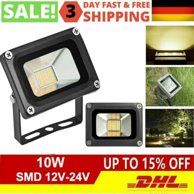10W 12V LED Fluter Strahler Scheinwerfer 12 Volt Außen SMD Flutlicht ...