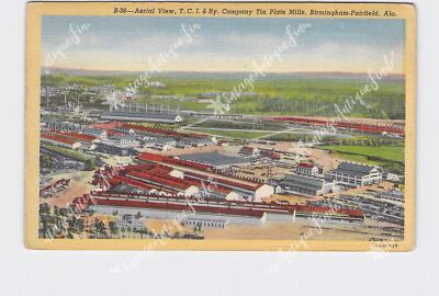PPC Postcard AL Alabama Birmingham Aerial View T.C.I. & Ry. Company Tin ...