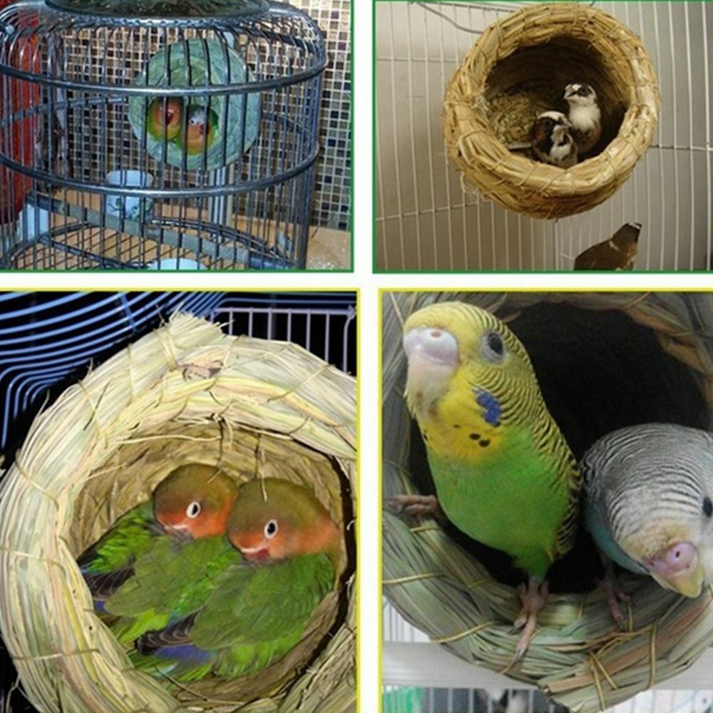 Bedroom Cages Accessories Parrot Bird Nest Straw Cage Breeding Cave ...