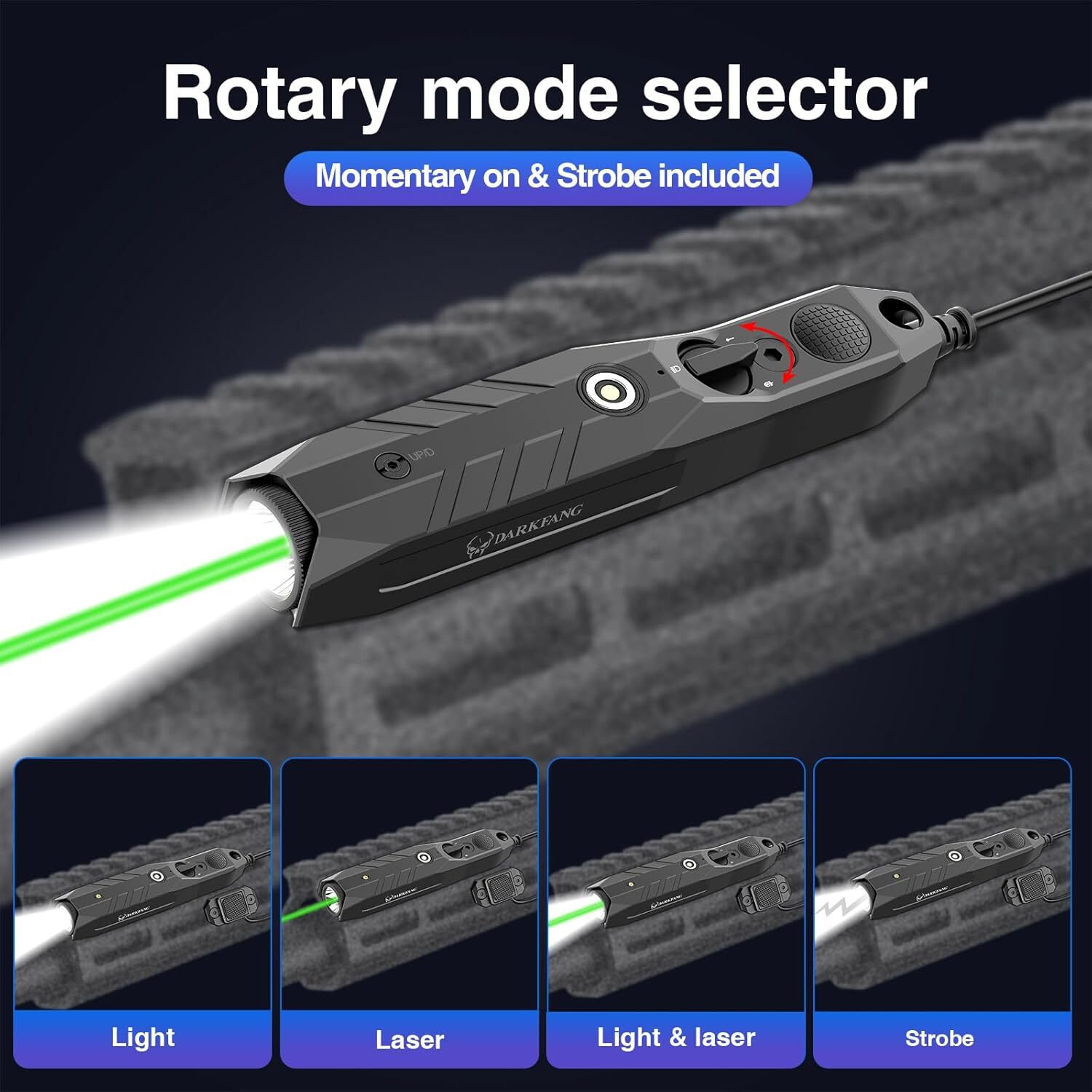 Mlok Tactical Flashlight and Laser Combo for Rifle, 1450 Lumen Weapon ...