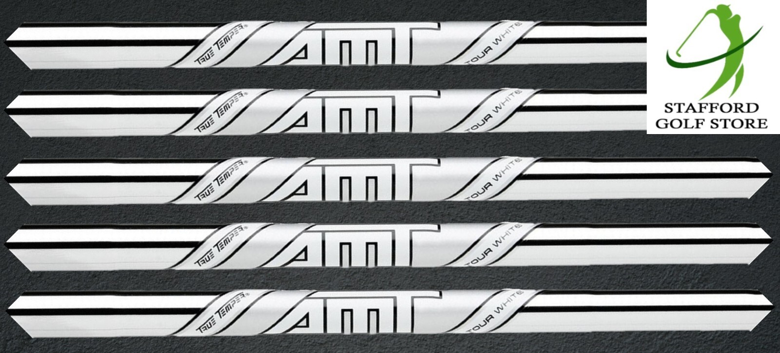 True Temper AMT Tour White .355" Taper Steel Iron Shafts Set R300/S300 ...