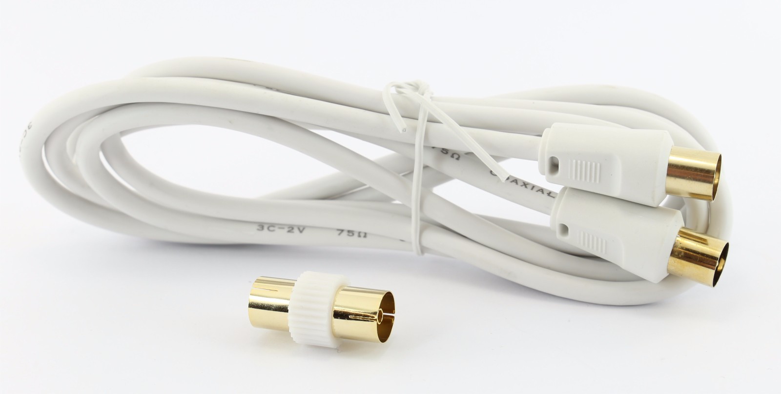 Fly lead Coax Cable connect TV to Aerial Coaxial Male plug with female ...