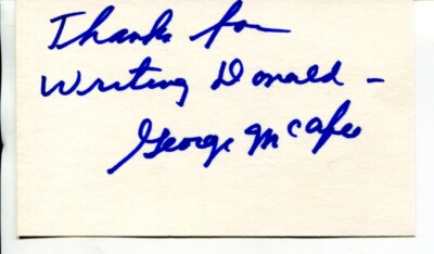 NFL Chicago Bears GEORGE MCAFEE signed AUTOGRAPH 2383 | eBay