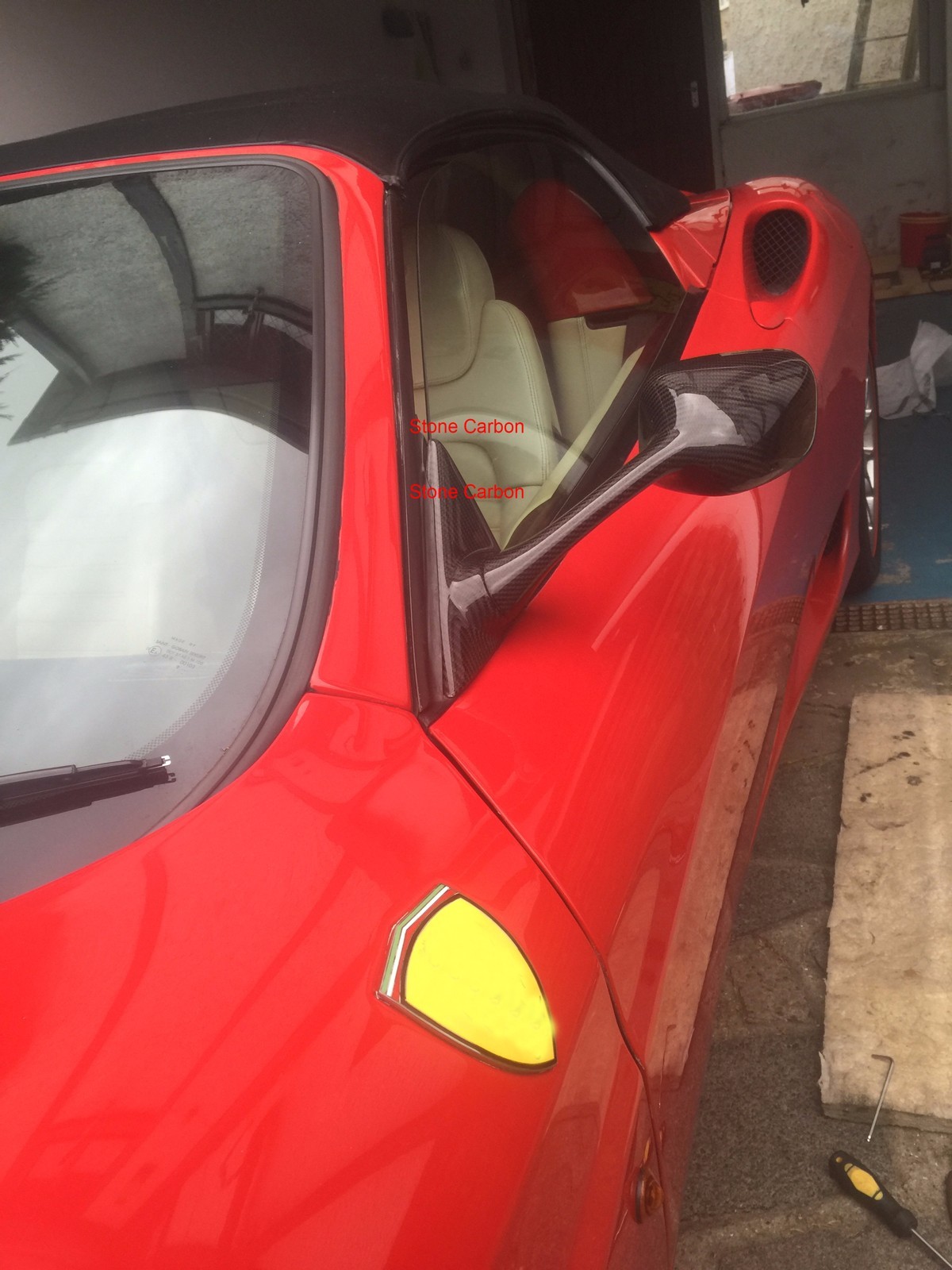 G Style Carbon Fiber Side Mirror 2 pcs (left & right) Fit For Ferrari ...