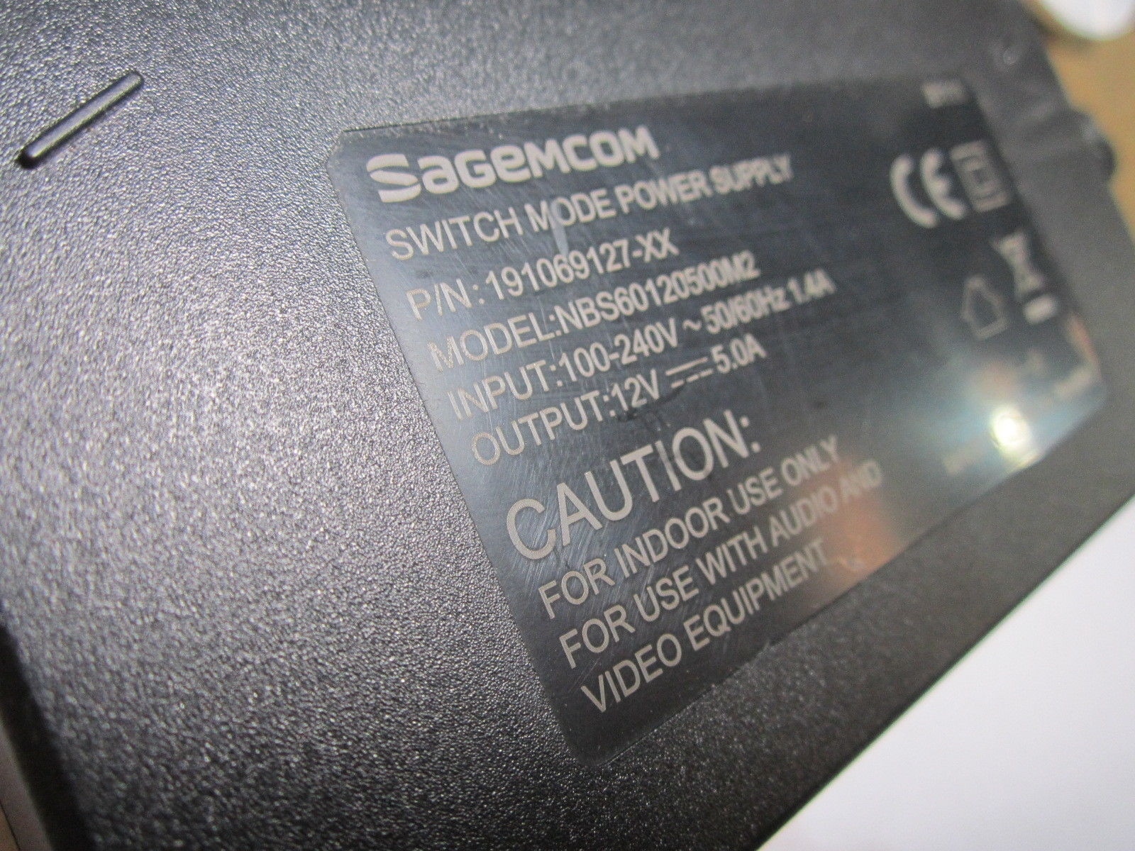 12V 5.0A SAGEMCOM Switch Mode Power Supply P/N:191069127-XX Model ...