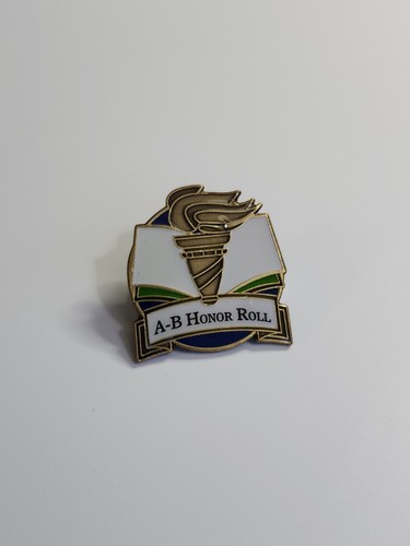 A-B Honor Roll Award Lapel Pin Torch & Open Book | eBay