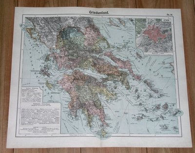 Pre-1900 - Antique Map Of Greece - 4