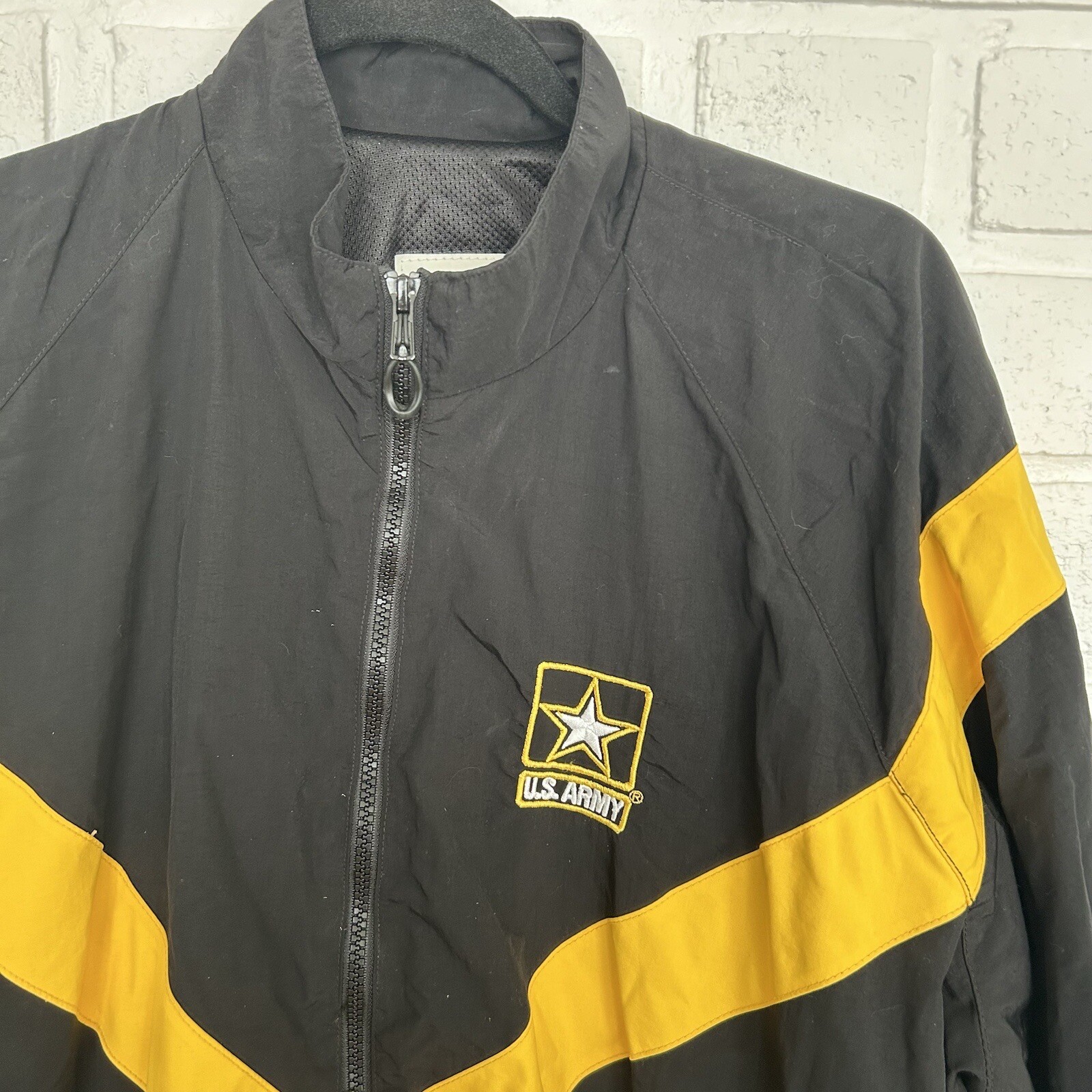 US Army PT Jacket Black Yellow Stripe Medium X Long Unisex Fitness ...