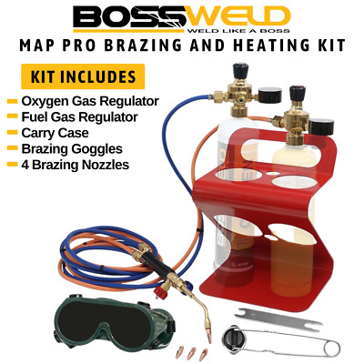 Brazing & Heating Kit Oxy/Mapp Braze-O-Matic Nozzles, Hose, Lighter ...