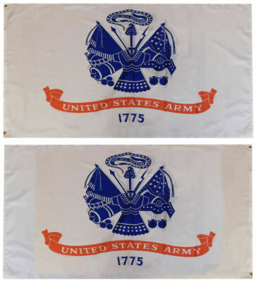 United States Army White Emblem 100D Woven Poly Nylon Double Side 3x5 3 ...