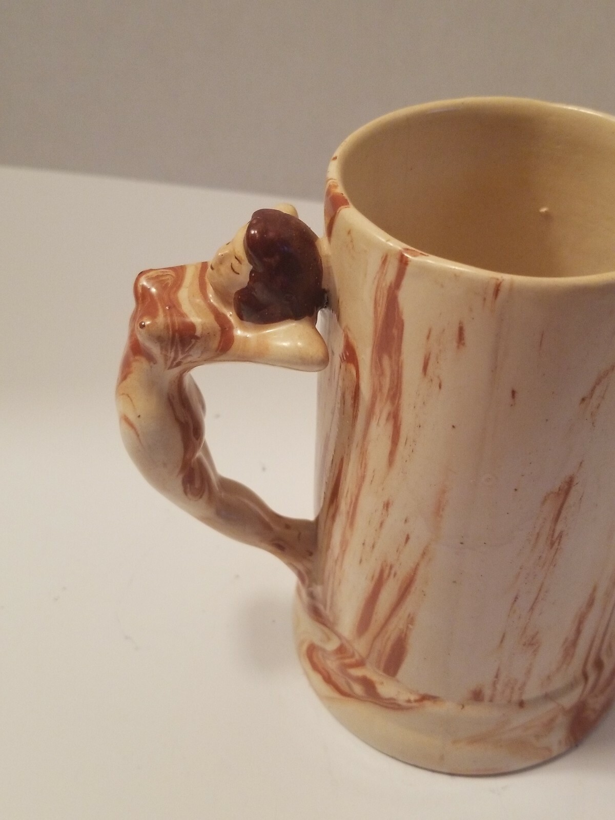 Vintage Alaska Clay By Kay Pottery Stein Mug, Brown And White, Pin Up ...