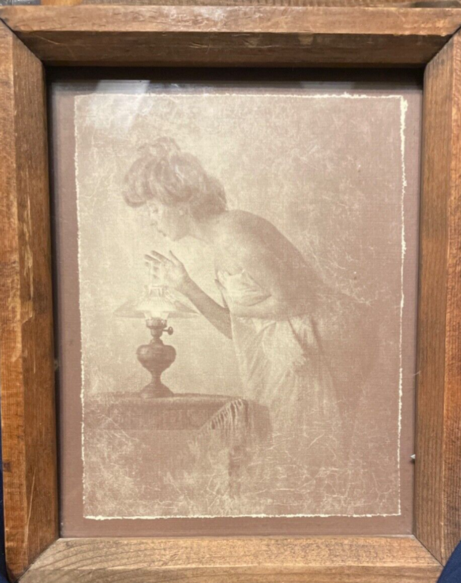 Framed Vintage Hendrickson print Woman nude blowing out flame 5x7 | eBay