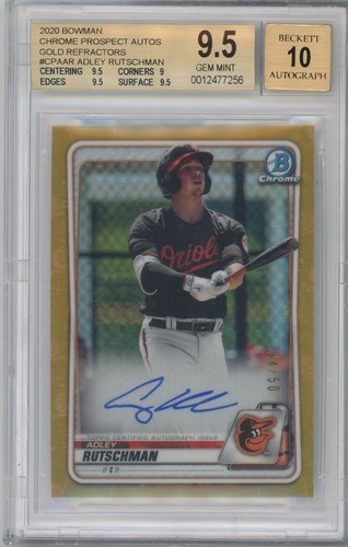 2020 Bowman Chrome Adley Rutschman Gold Refractor Prospect Auto #34/50 ...