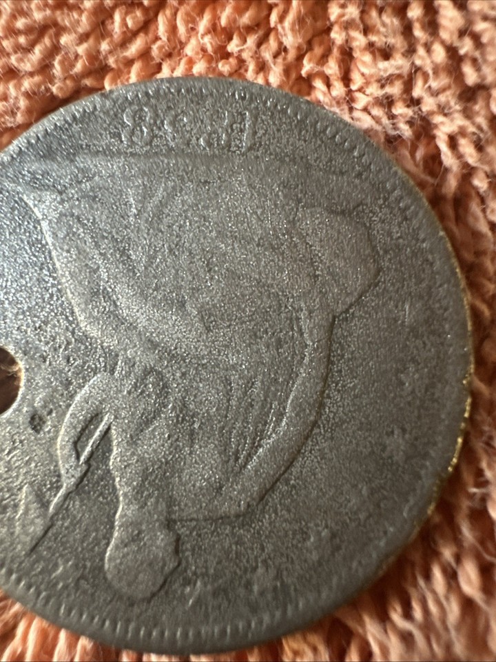 1858- Seated Liberty Half Dollar US 50C Silver Coin, Holed ...
