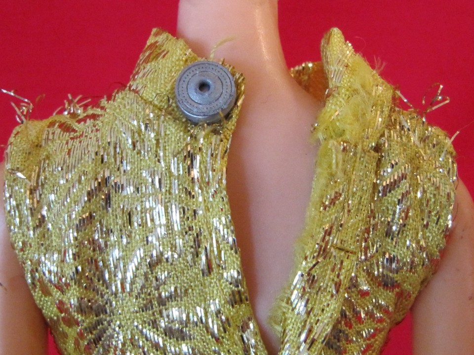 Vintage Peggy Ann Barbie Clone Floral Gold w/Fur Gown Dress & Jacket ...