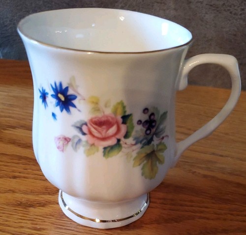 Vintage Hitkari India Bone China Set of 2 Mugs Rose Blueberry | eBay