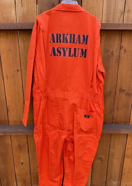 CUSTOM PRINTED Jail Inmate Prisoner Orange Jumpsuit Costume Halloween ...