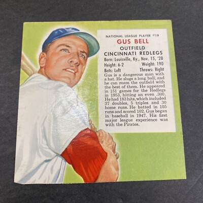 1954 Redman Tobacco Gus Bell Cincinnati Reds All-Star Card #19 | eBay
