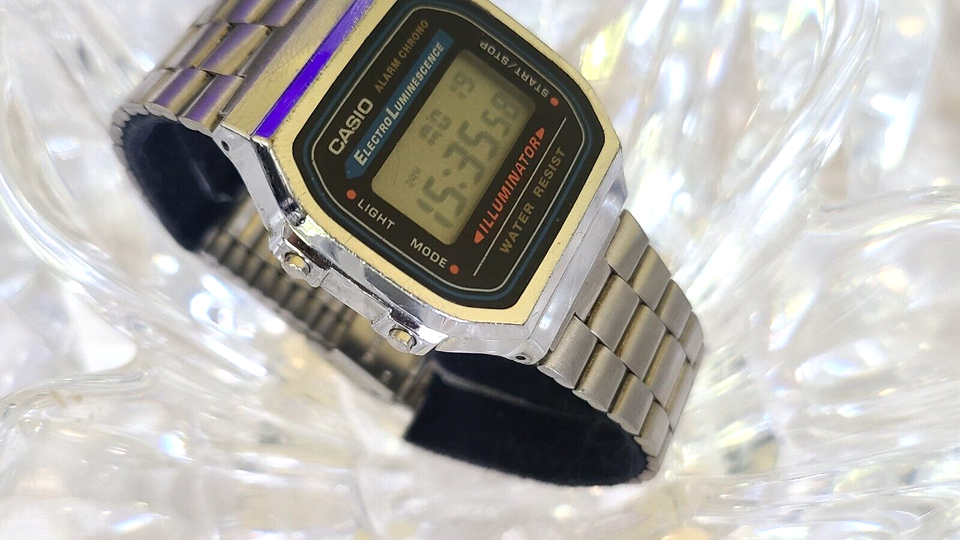 Casio 3298 A168 Silver Tone Digital Chrono Watch | eBay