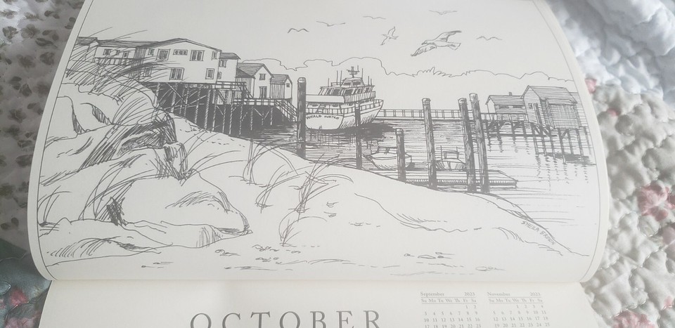 2023 CAPE COD SKETCH WALL CALENDAR Christmas Tree Shop | eBay