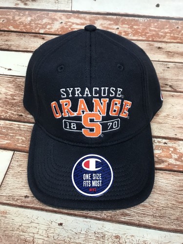 Syracuse University Orange S Blue Stretch Fit CHAMPION Baseball Hat Cap ...