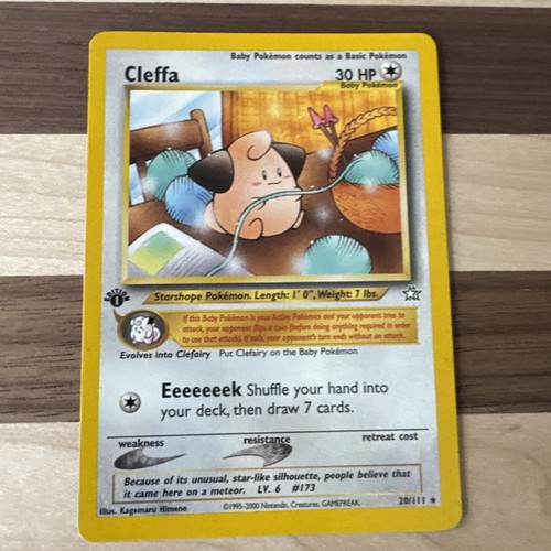 WOTC Vintage Pokemon Card Cleffa Non Holo Rare 1st Edition Neo Genesis ...
