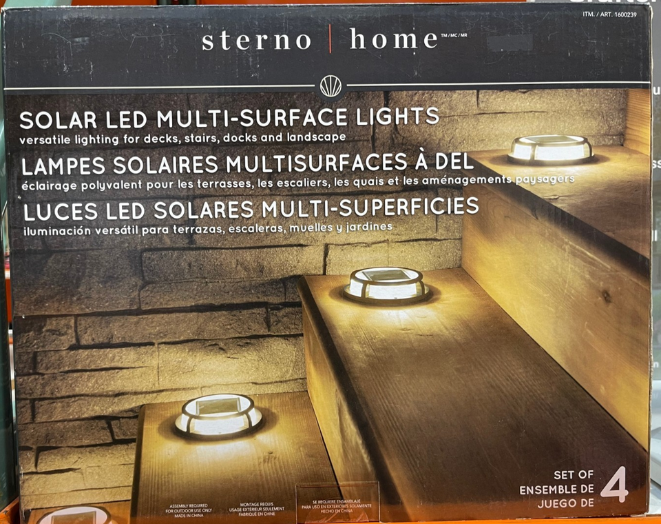 Sterno Home Solar Multi-Surface Deck Drive Path Walkway Accent LED ...