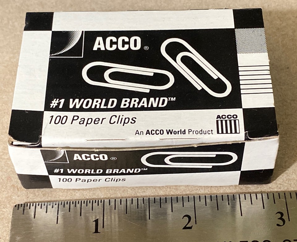 ACCO Paper Clips Standard One (1) Box of 100 - 72380 - NOS - Vintage | eBay