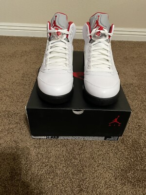 2013 Nike Air Jordan Retro 5 Fire Red Size 10.5 / 136027-100 Brand New ...