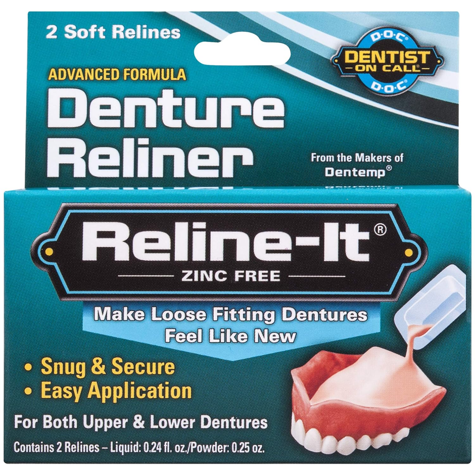 Reline-It Denture Reliner Kit for Both Upper & Lower Dentures Soft ...