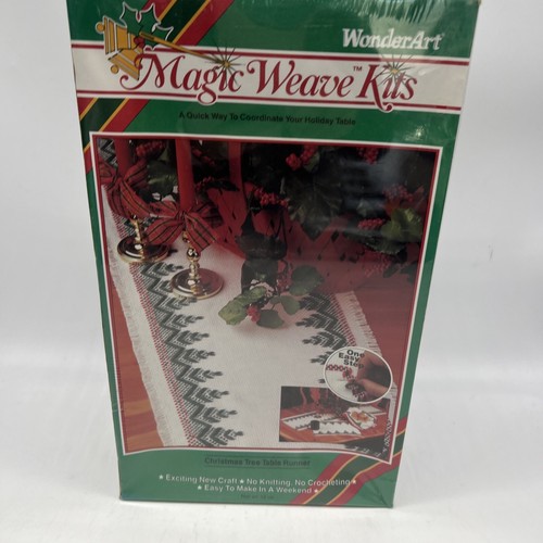 WonderArt Christmas Tree Table Runner Magic Weave Kit #9930 1990 New ...