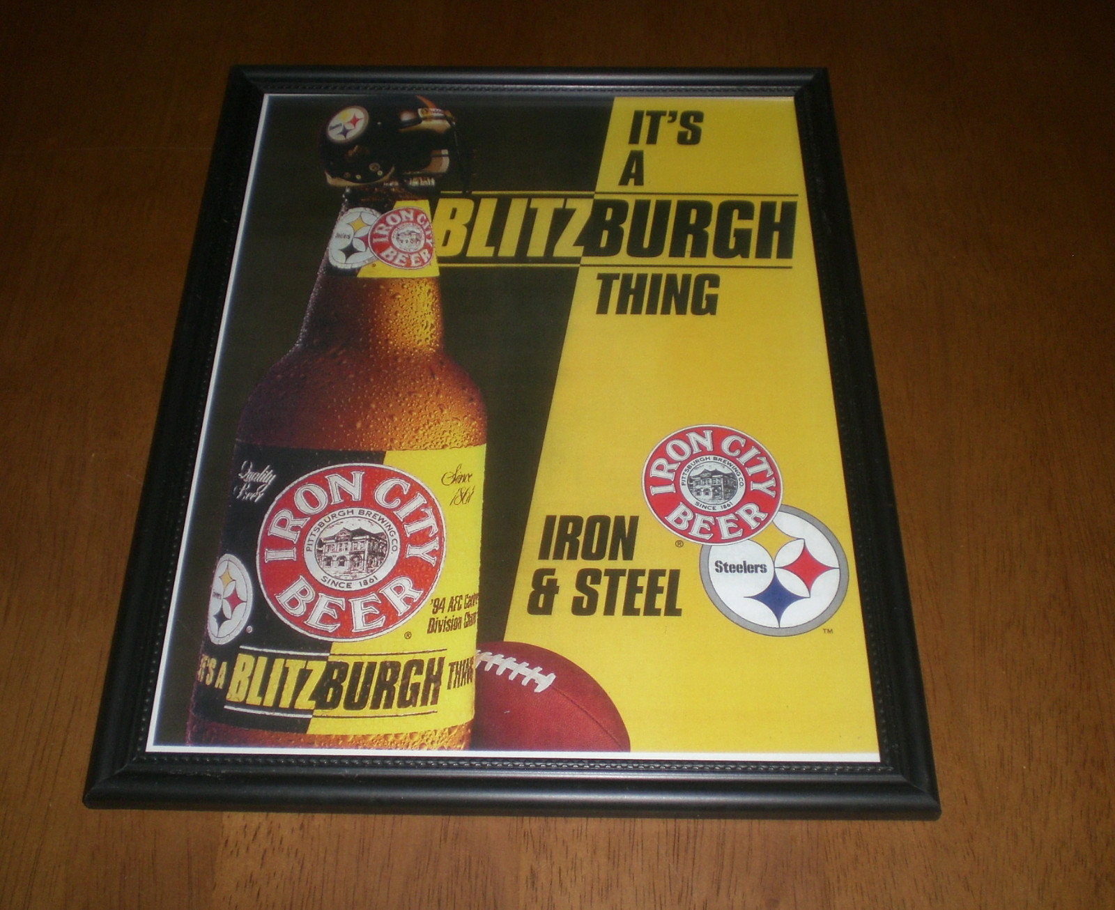 STEELERS IRON CITY BEER FRAMED PRINTS - BLITZBURGH - BLACK & GOLD ...