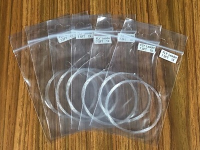 6 Tapered Fly Line Leaders w/ Perfection Loop, 7.5' 1X 9 lb, Fly ...