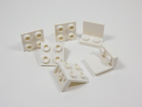 LEGO Lot of 6 White 1x2-2x2 Inverted Brackets K7 | eBay