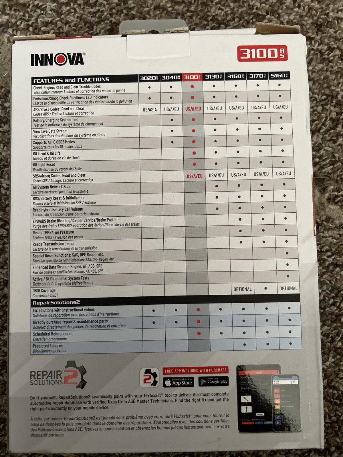 Innova Diagnostic Scan Tool 3100RS FixAssist Obd2 Code Reader Scanner ...