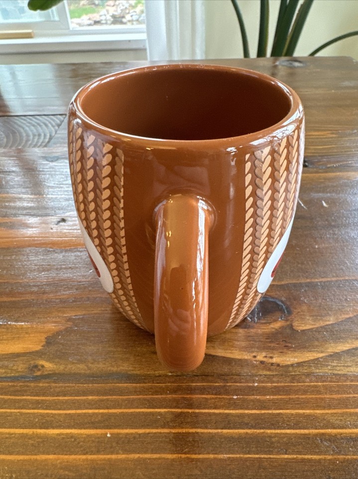 Galerie Sock Monkey Brown Double Handle 16oz Coffee Cup Mug Duel Handle ...