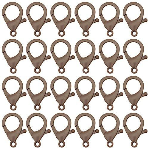 60 Pieces Hard Plastic Lobster Claw Clasps 35x20mm Cute Brown Round ...