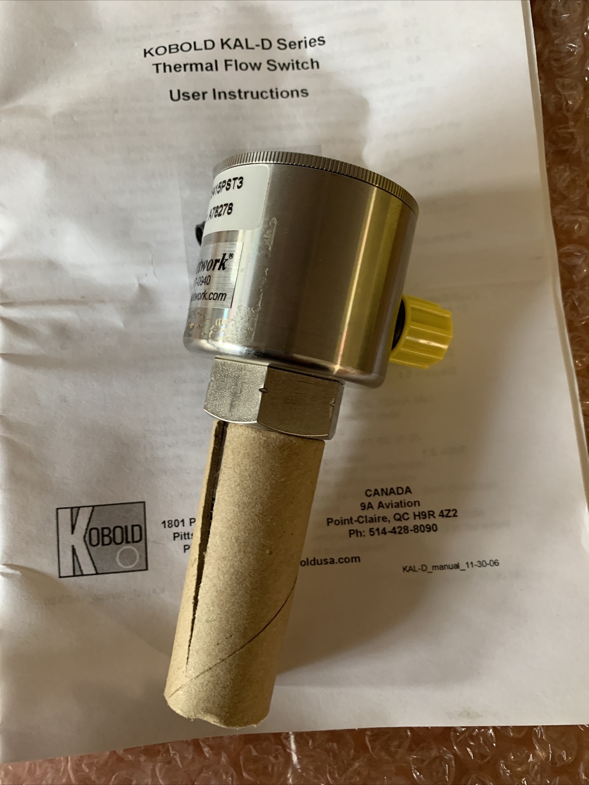 Kobold KAL-D Compact Thermal Flow Switch A78278 | eBay