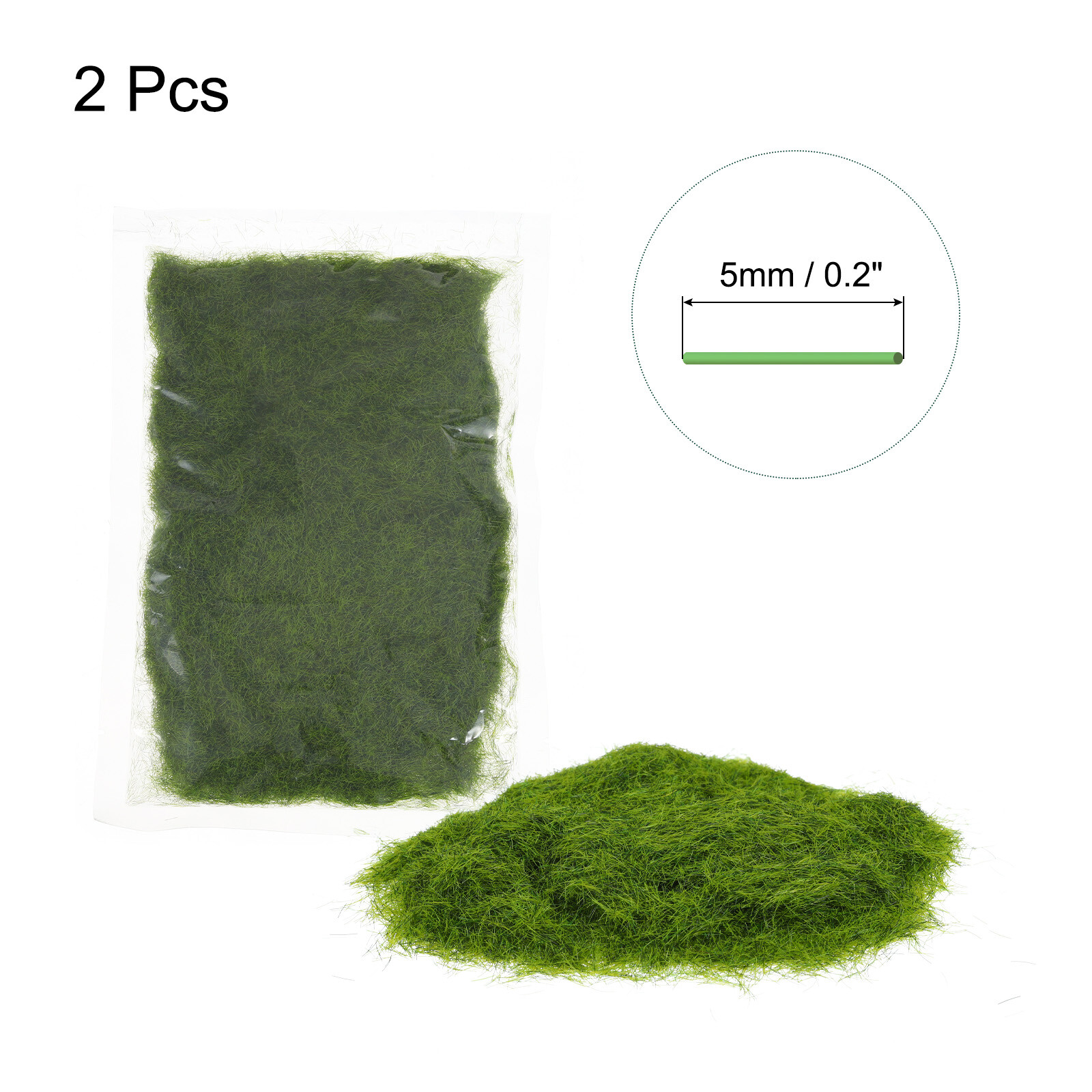 Static Grass Nylon Artificial Grass Powder 5mm 2 x 30g Grass Light ...