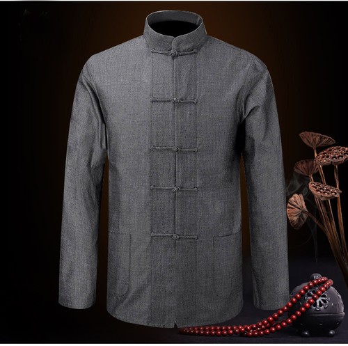 Chinese Men's Tang Suit Cotton Traditional Coat Clothing Kung Fu Tai ...