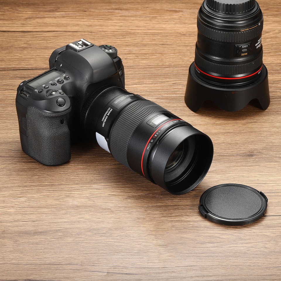 62mm Lens Hood, Standard Focus Frosted Surface Hood with Cap and ...